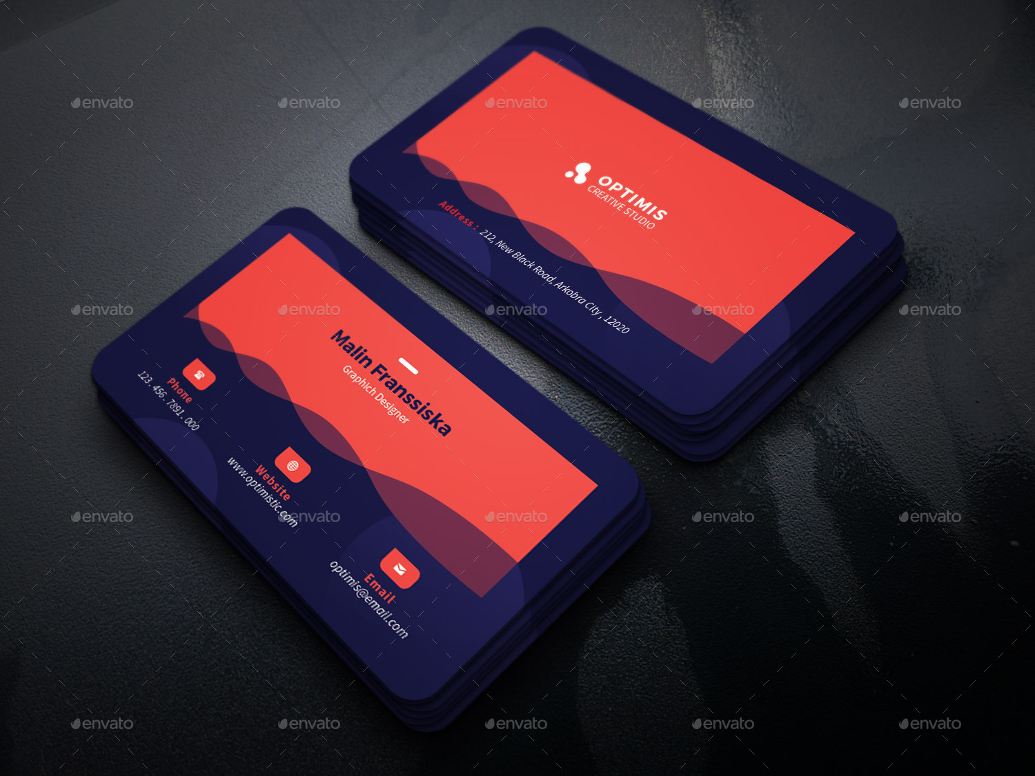 Blue Red Business Card, Print Templates | GraphicRiver