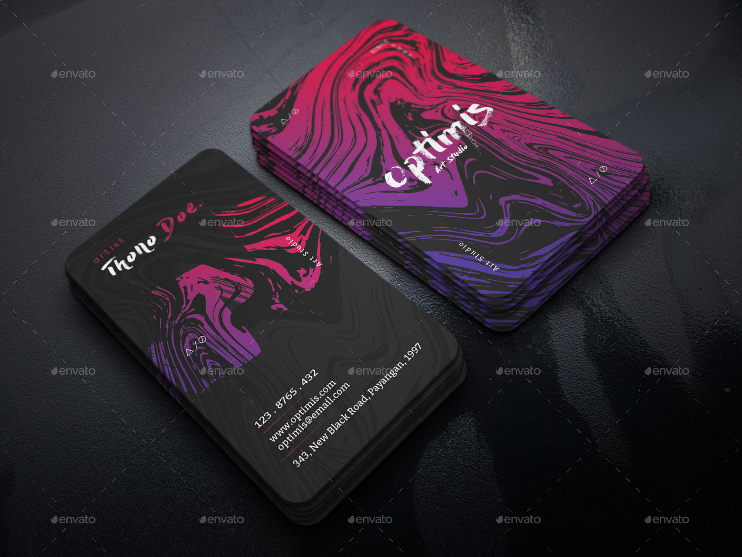 Vertical Modern Art Business Card, Print Templates | GraphicRiver