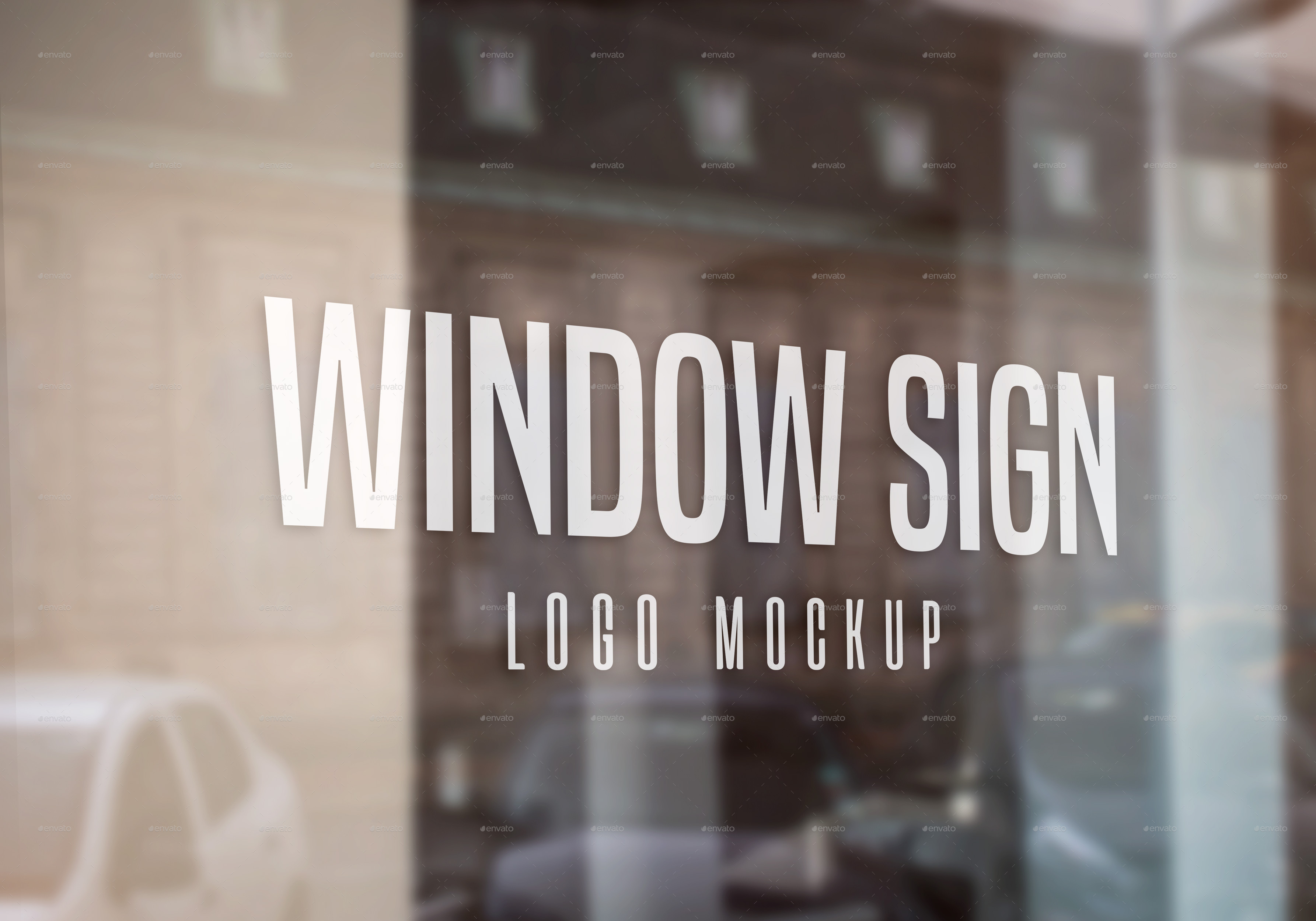 Window Sign Logo Mockup Set, Graphics | GraphicRiver