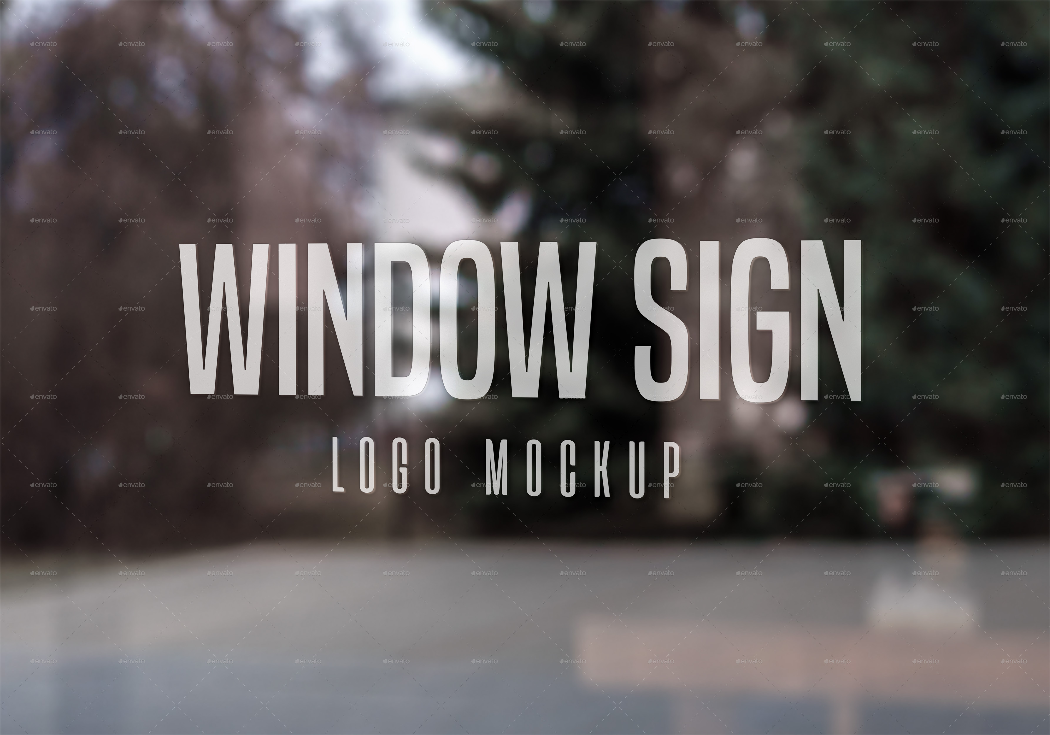 Window Sign Logo Mockup Set, Graphics | GraphicRiver