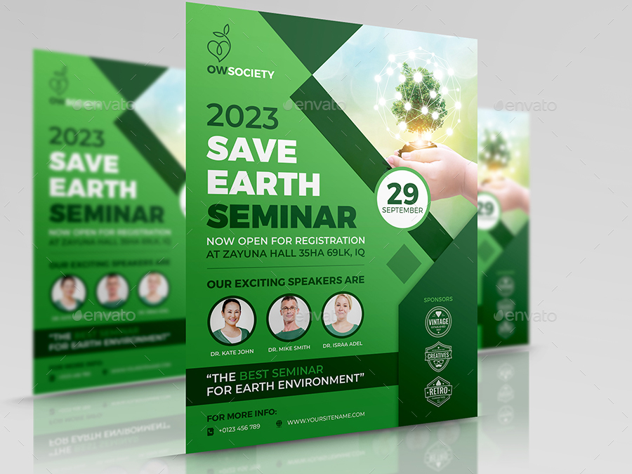 Environment Seminar Flyer Template, Print Templates | GraphicRiver