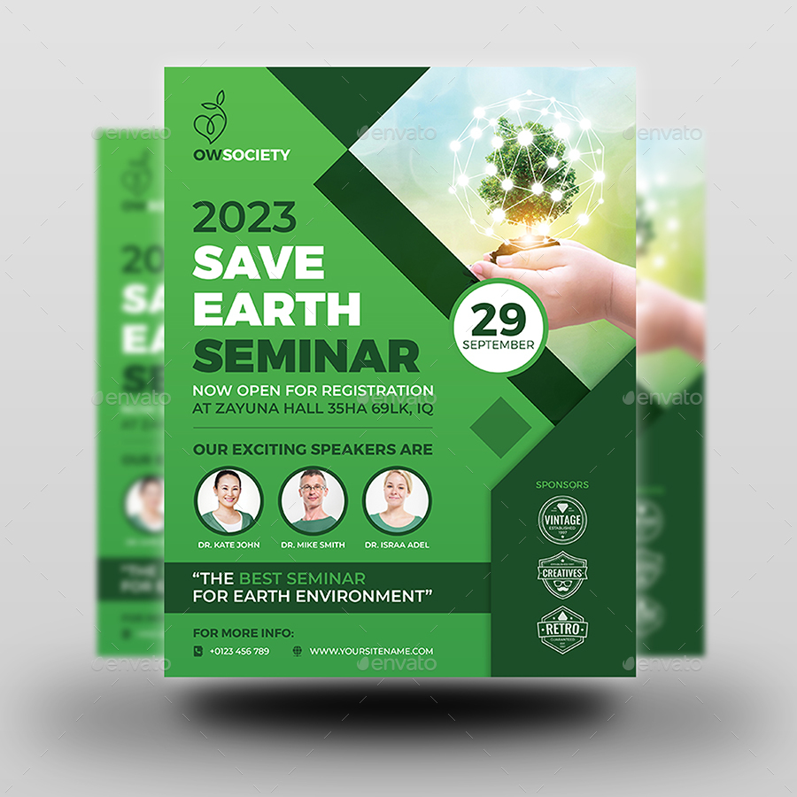 Environment Seminar Flyer Template, Print Templates | GraphicRiver