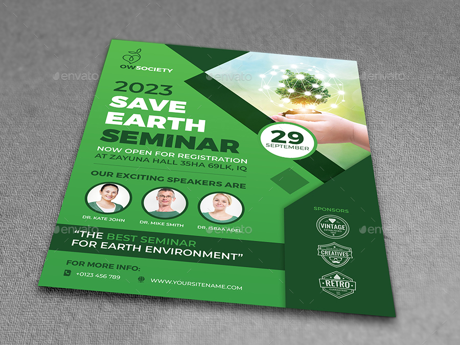 Environment Seminar Flyer Template, Print Templates | GraphicRiver