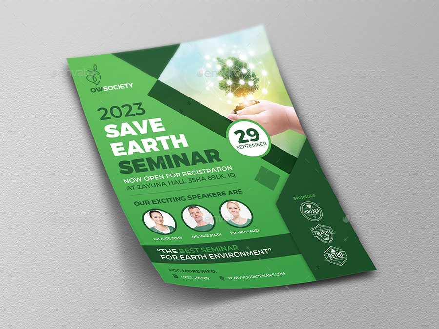 Environment Seminar Flyer Template, Print Templates | GraphicRiver