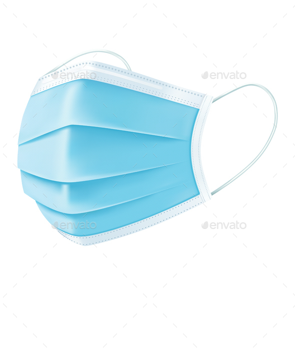 Protective Medical Blue Face Mask, Vectors | GraphicRiver
