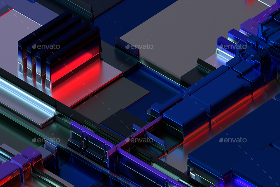 Blue Color Tech Background, Graphics | GraphicRiver