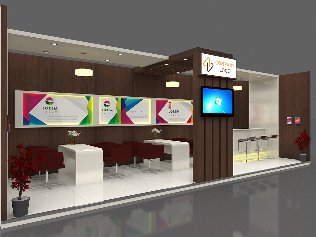 Exhibition Booth 3D Model - 9x3 mtr by piyushp78 | 3DOcean