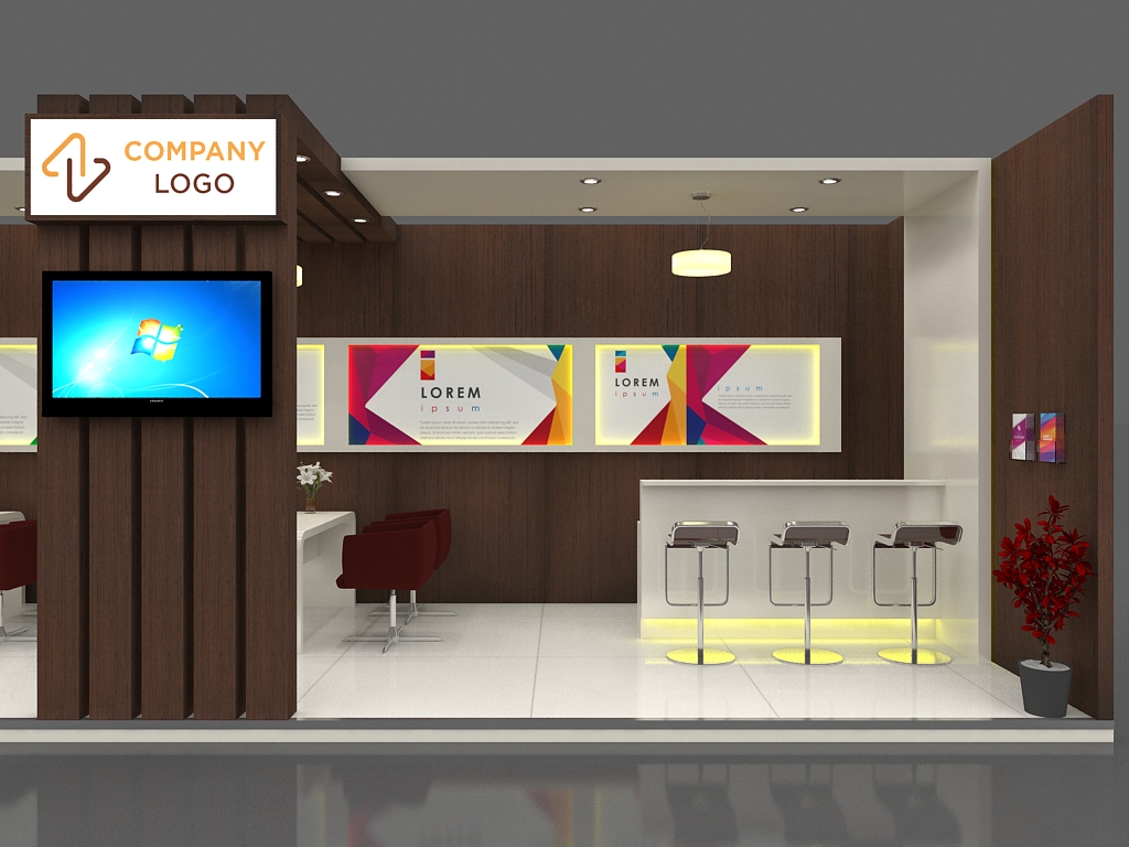 Exhibition Booth 3D Model - 9x3 mtr by piyushp78 | 3DOcean
