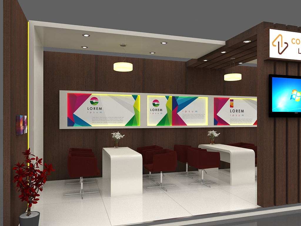 Exhibition Booth 3D Model - 9x3 mtr by piyushp78 | 3DOcean