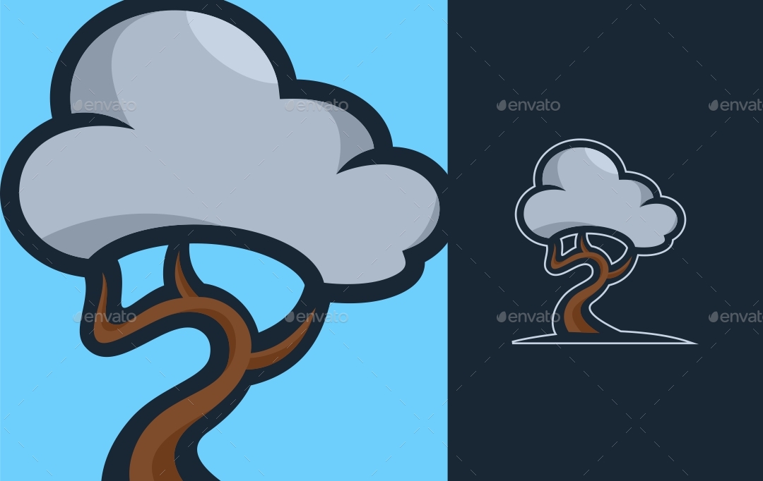 Tree Simple Mascot Logo Template, Logo Templates | GraphicRiver