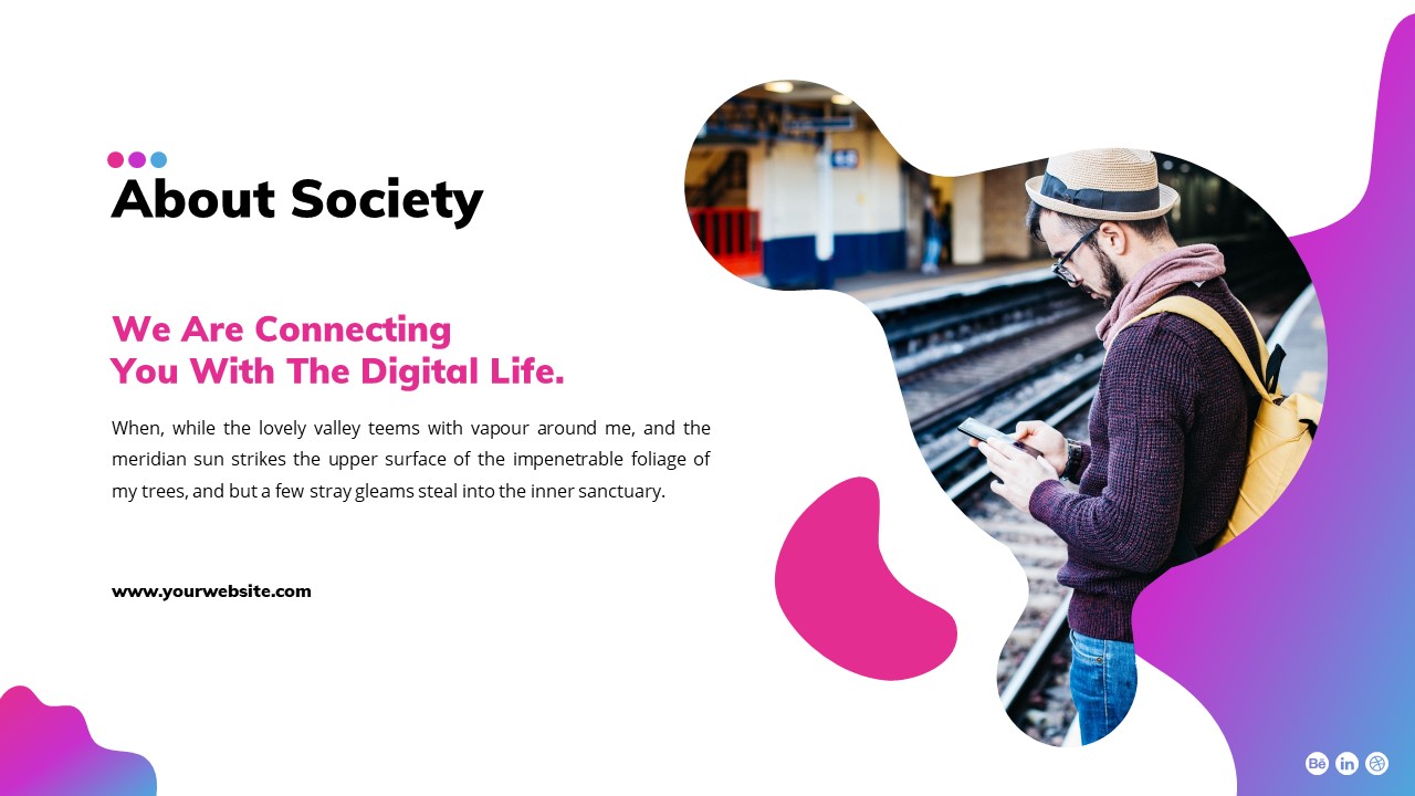 Society - Social Media Powerpoint Template, Presentation Templates