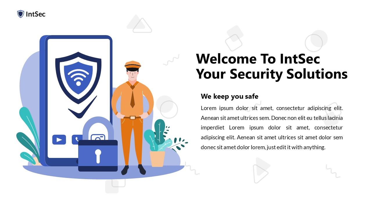 Intsec - Internet Security Powerpoint Template, Presentation Templates