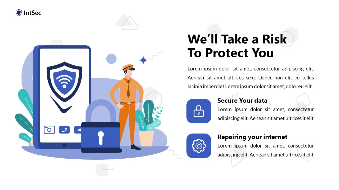 Intsec - Internet Security Powerpoint Template, Presentation Templates