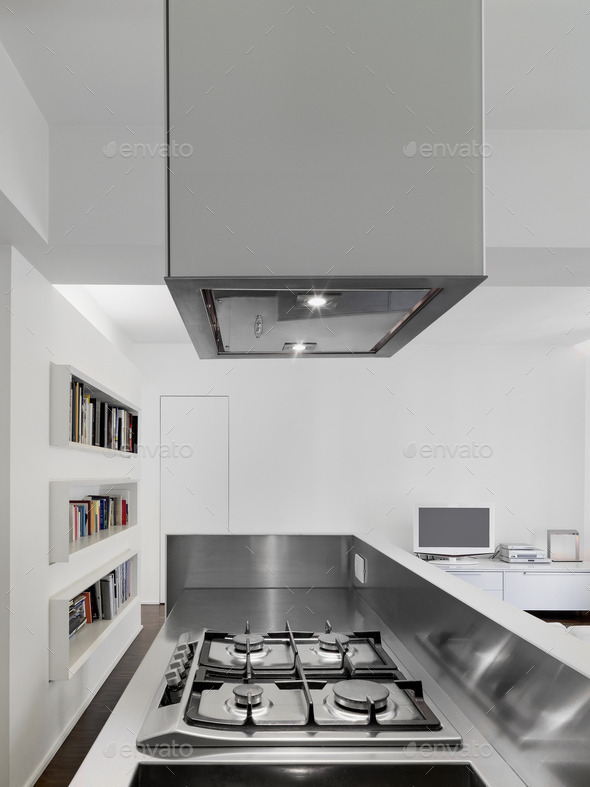 Close-Up of a Gas Hob in the Modern Kitchen Interior Stock Photo by ...