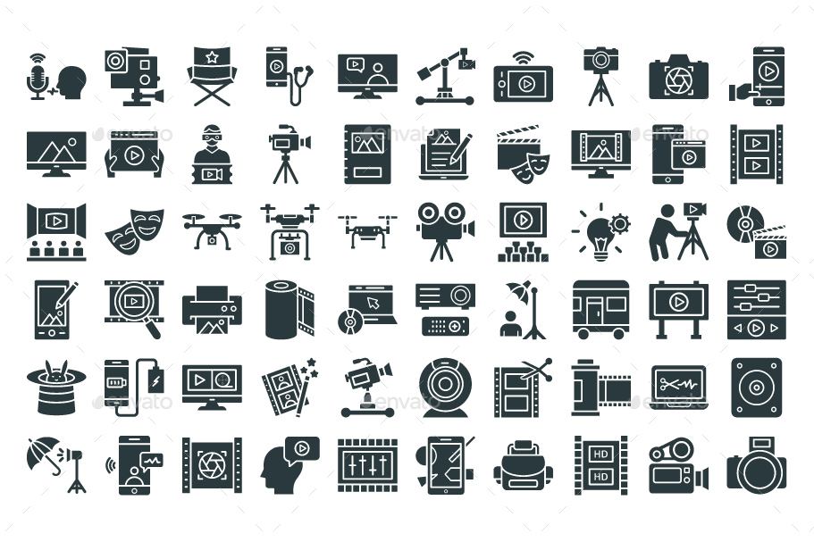 Video Shooting Vector Icon, Icons | GraphicRiver