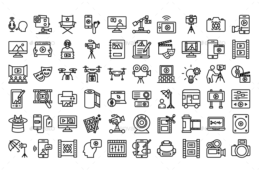 Video Shooting Vector Icon, Icons | GraphicRiver