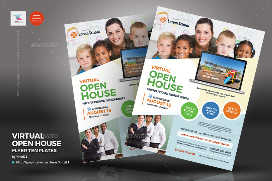 Virtual Open House Flyer Templates, Print Templates | GraphicRiver