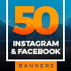 50 Instagram & Facebook Banners, Web Elements | GraphicRiver