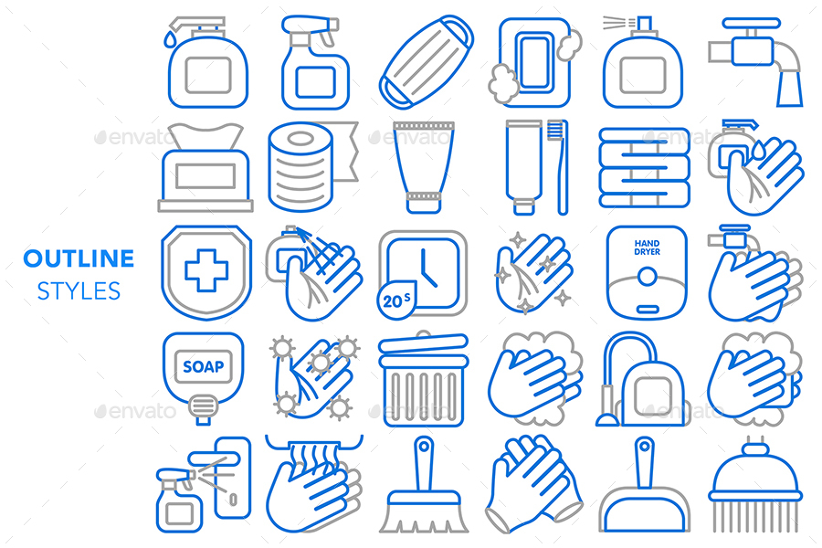 Hygiene Vector Icons, Icons | GraphicRiver