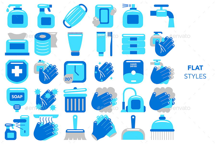 Hygiene Vector Icons, Icons | GraphicRiver