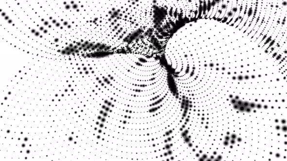 Black Color Glowing Technology Particle Animated On White Background ...