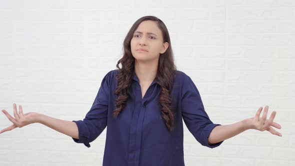 Confused Indian girl asking question, Stock Footage | VideoHive