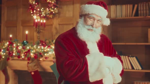 Santa Talking at Camera on Xmas Eve, Stock Footage | VideoHive
