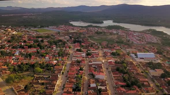 Aerial over a suburb in Rio de Janeiro at sunset, Stock Footage | VideoHive