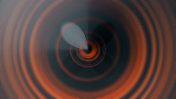 Red and black sound waves, pulsating dance of circles and lights ...