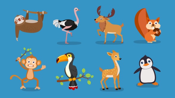 Cartoon Animals 4, Motion Graphics | VideoHive