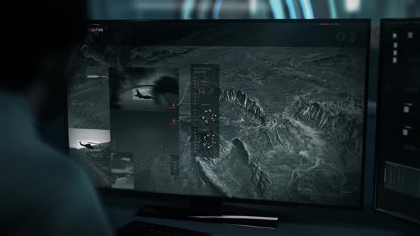 Innovative Spy Computer Tech Searches Military Combat Vehicles On Area ...