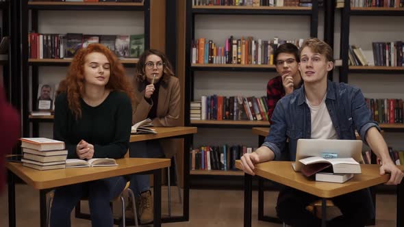 European College University Students Group Study Together Prepare ...