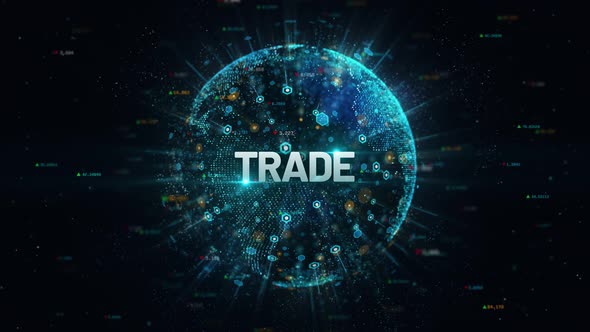 Trade Business Digital Globe Earth 4K, Motion Graphics | VideoHive