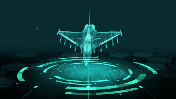 HUD The futuristic 3D sci-fi Jet aircraft, Motion Graphics | VideoHive