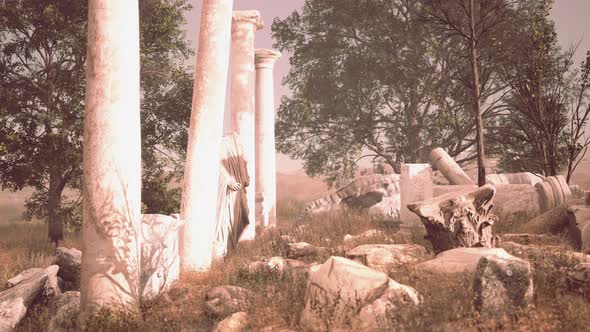 Ancient Roman Ruins with Broken Statues, Motion Graphics | VideoHive