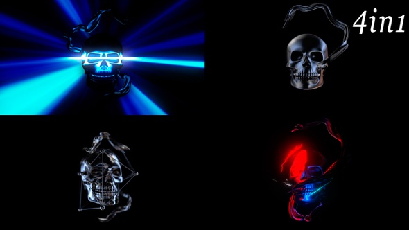 Blink Skull - VJ Loop Pack (4in1), Motion Graphics | VideoHive