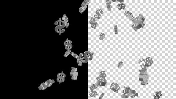 Flying Currency Dollar Symbols V7 4K, Motion Graphics | VideoHive