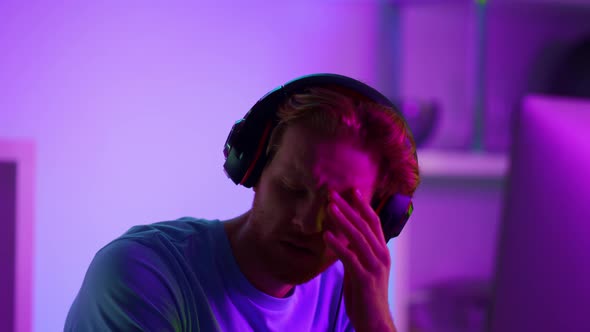 Disappointed Gamer Losing Cyber Battle Closeup, Stock Footage | VideoHive