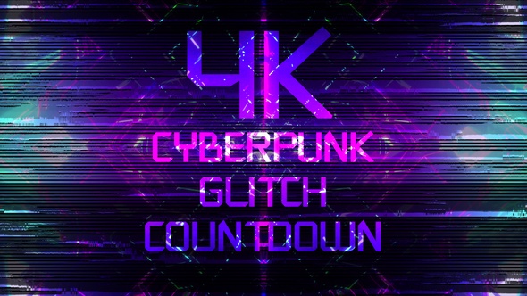4K Cyberpunk Glitch Countdown, Motion Graphics | VideoHive