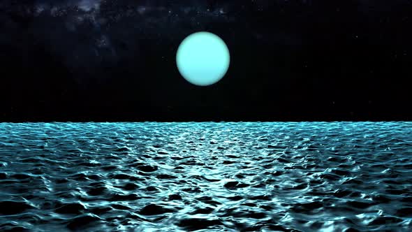 4K Ocean And Uranus Background Seamless Loop, Motion Graphics | VideoHive