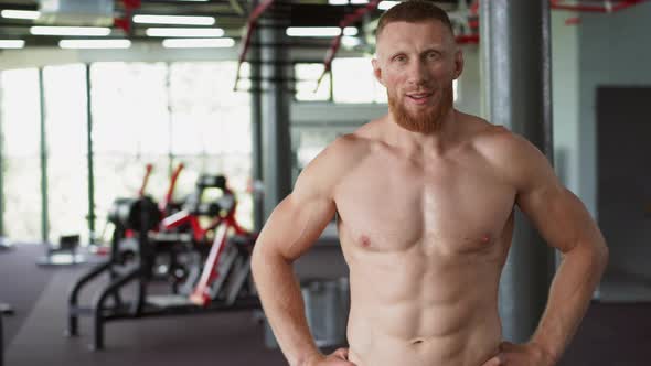 Athlete Sportive Man Gym Middle Adult Handsome Sportsman Bodybuilder ...