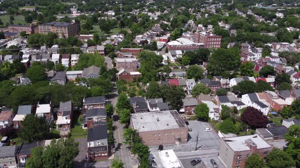 Downtown Pottstown with buildings and trees., Stock Footage | VideoHive