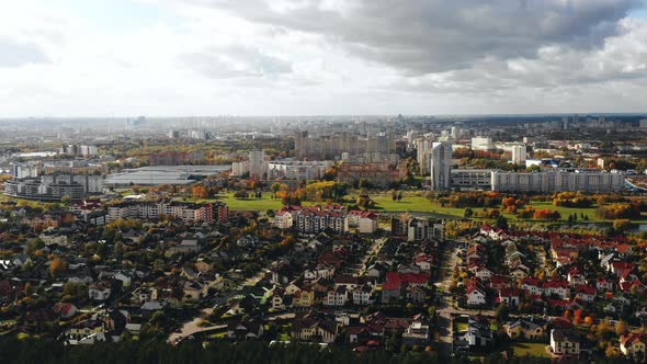 Beautiful Aerial Background Panorama of Suburb House Neighborhood ...