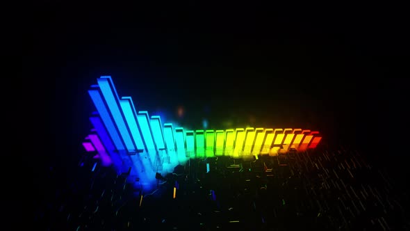 Audio colorful wave animation, sound wave from equalizer, Motion Graphics