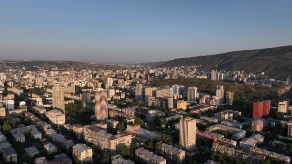 Aerial view of Saburtalo district in Tbilisi, Georgia 2022 august ...