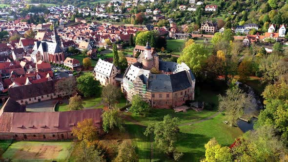 Buedingen with Buedingen castle, Wetterau, Hesse, Germany, Stock Footage