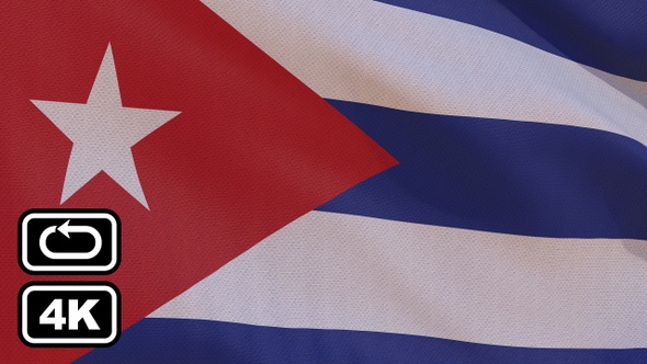 Cuba Flag 4K Seamless Loop, Motion Graphics | VideoHive