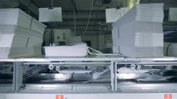 Piles of Paper at a Print Office, Close Up., Stock Footage | VideoHive
