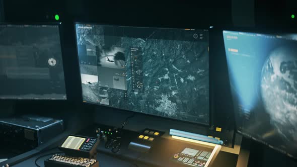 Army Operation Interface Tracking Location Of Air Base By Satellite ...