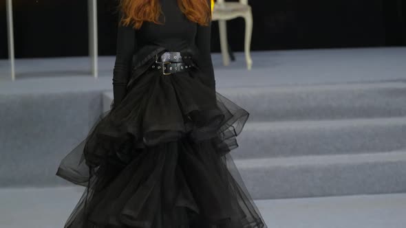 Ginger Model Walking on Defile Podium, Stock Footage | VideoHive